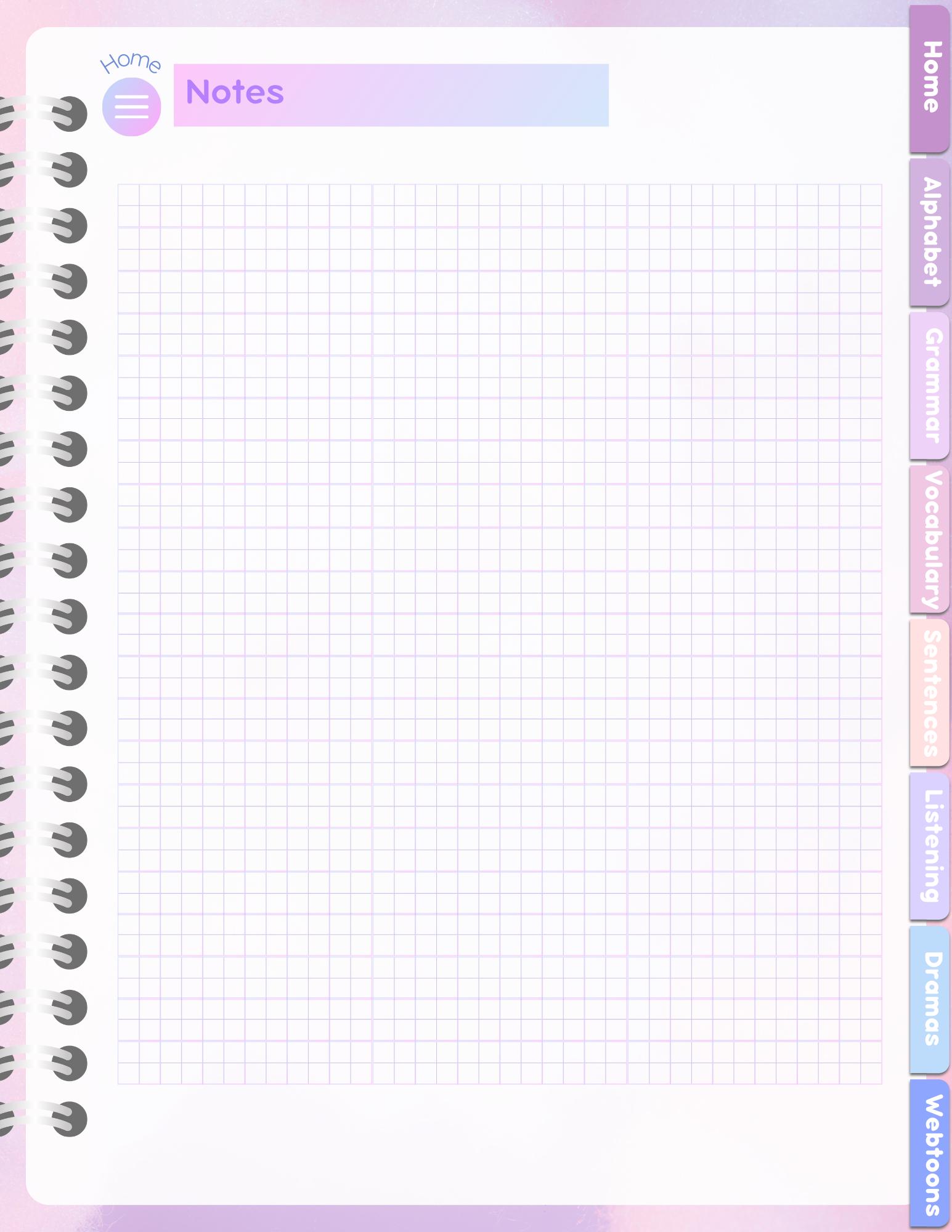 Korean Study Notebook | Hyperlinked Study Journal | Hangul Practice ...