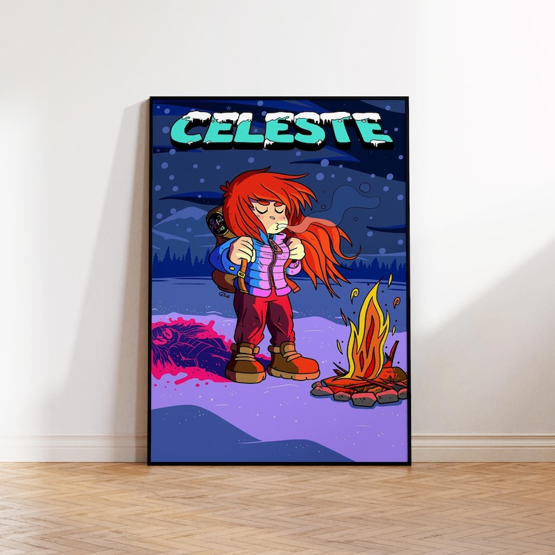 Celeste Game Poster, Wall Art, Wall Decoration, Framed Poster, Classic ...