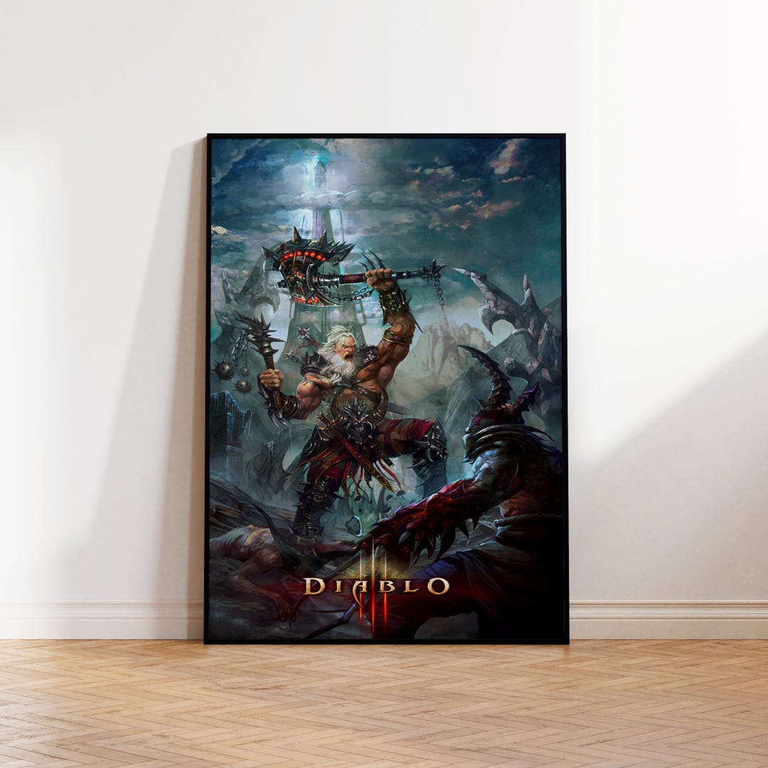 Diablo Game Poster, Wall Art, Wall Decoration, Framed Poster, Classic ...