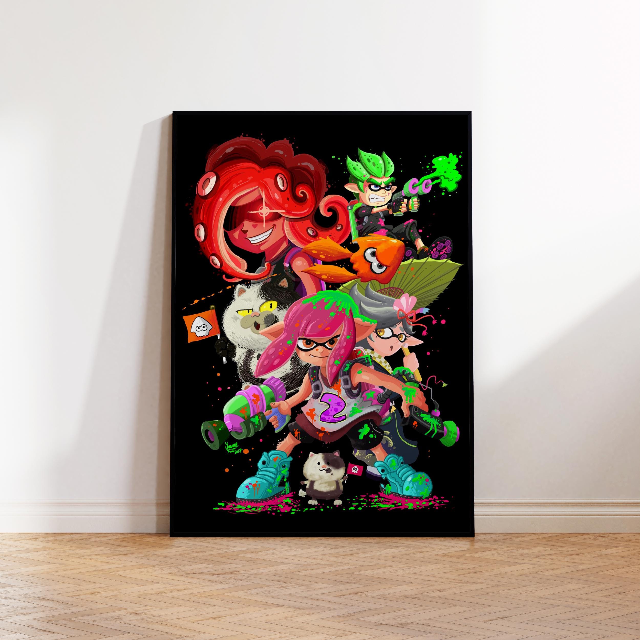 Splatoon Game Poster, Wall Art, Wall Decoration, Framed Poster, Classic ...