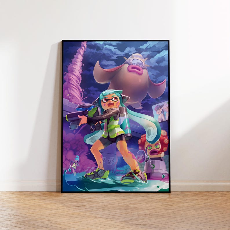 Splatoon Game Poster, Wall Art, Wall Decoration, Framed Poster, Classic ...
