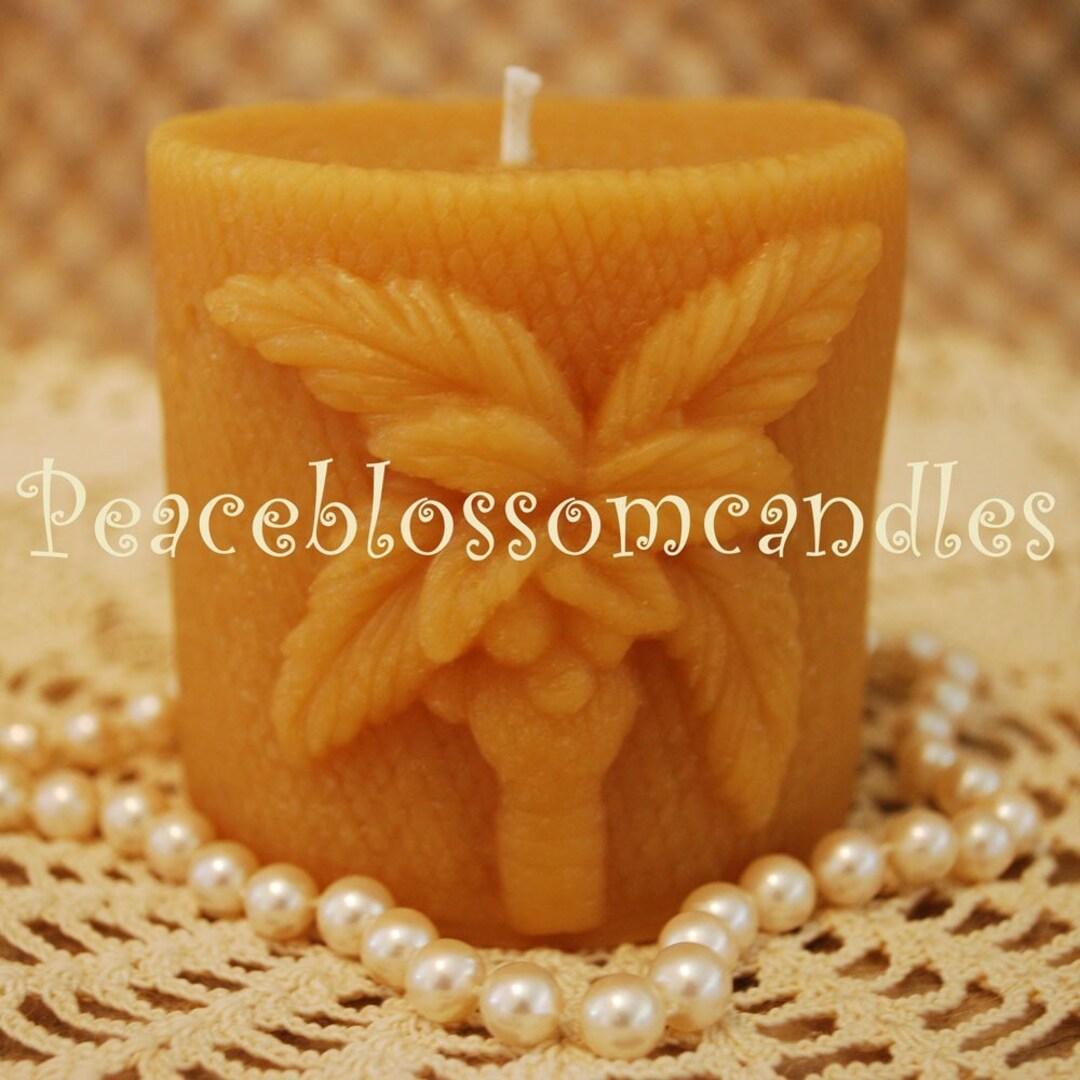 Beeswax Candle Palm Tree Shaped Pillar - Etsy