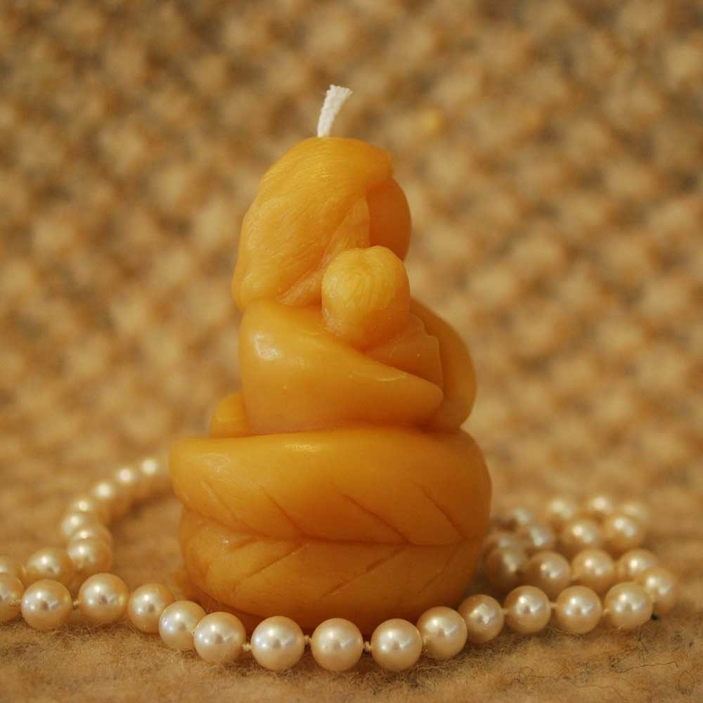 Beeswax Candle Shaped Mama Mother and Child Candle - Etsy