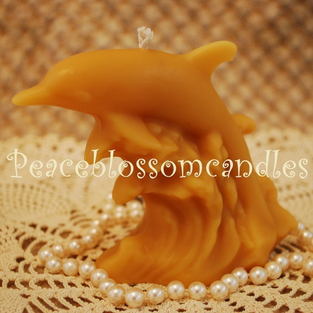 Pure Beeswax Leaping Dolphin Candle - Etsy