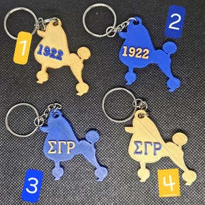Sgrho Poodle Keychain: Sorority Gift, Blue and Gold - Etsy