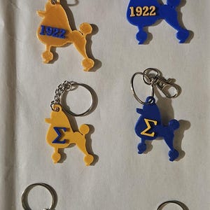 Sgrho Poodle Keychain: Sorority Gift, Blue and Gold - Etsy