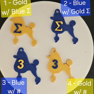Sgrho Poodle Keychain: Sorority Gift, Blue and Gold - Etsy