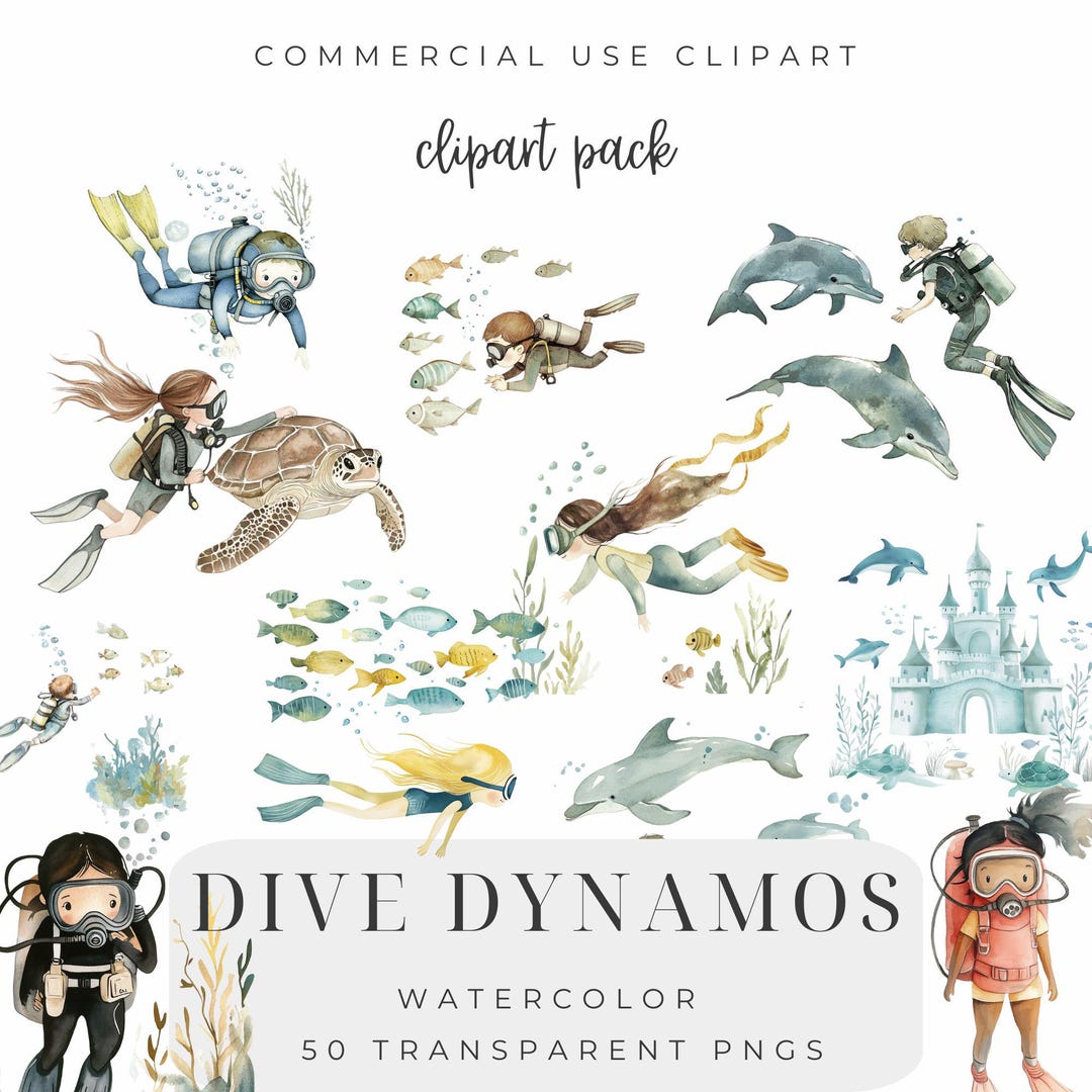 Scuba Nursery Clipart – Cute Clipart – Clipart for Kids – Nursery ...