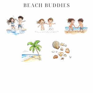 Beach Buddies Clipart: Kids Summer Fun, Sandcastles (PNG Files) - Etsy