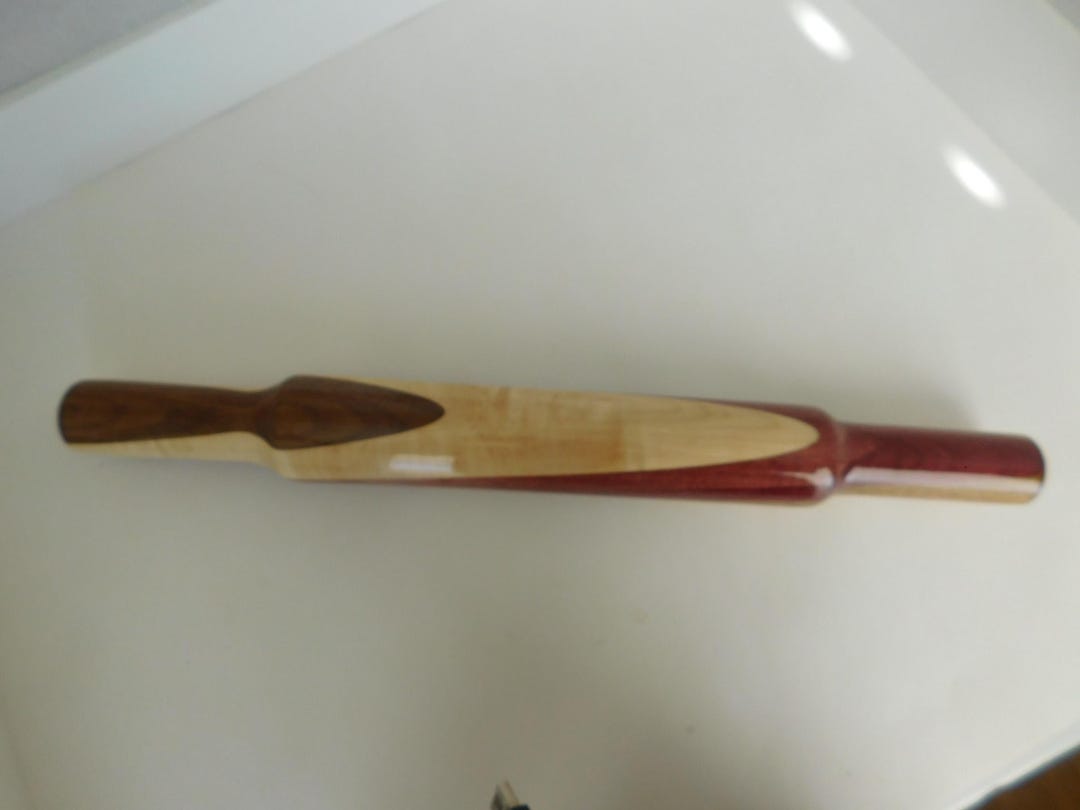 Handcrafted Segmented Curly Maple, Purpleheart, and Walnut Twisted Wood ...