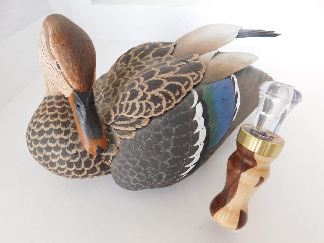 Handcrafted Segmented Curly Maple and Walnut Wooden Double Reed Duck ...