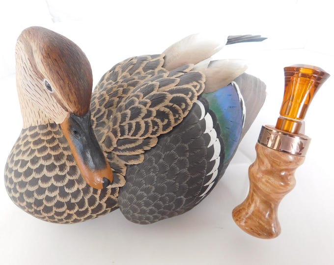 Handcrafted Maple Burl Wood Double Reed Duck Call With Hunter Duck Ring ...
