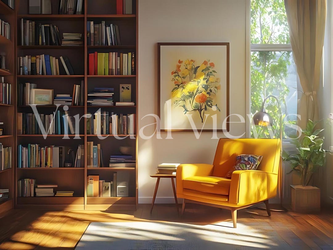 Cozy Living Room Virtual Background: Stylish Home Office - Etsy
