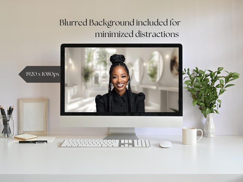 Modern White Salon Background for Zoom, Teams, Skype, and Virtual ...