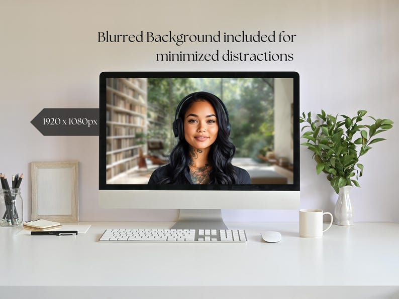 Green Landscape Office Zoom Background: Modern Virtual Backdrop - Etsy