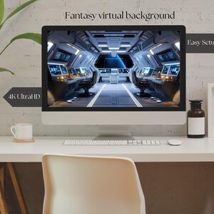 Spaceship Zoom Background - Virtual Office Backdrop for Teams, Google ...