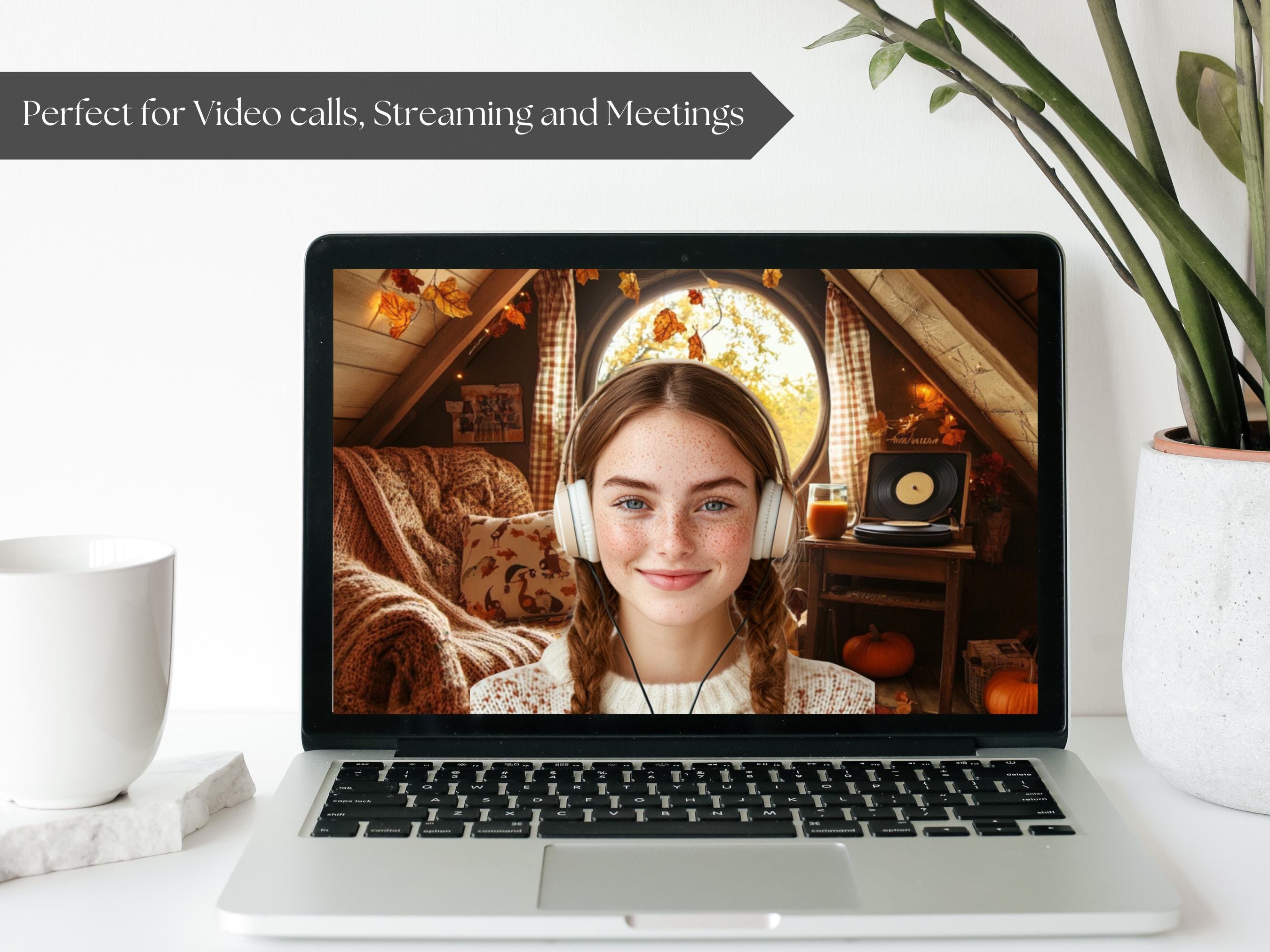 Cozy Autumn Attic Zoom Background: Fall Virtual Office (instant ...