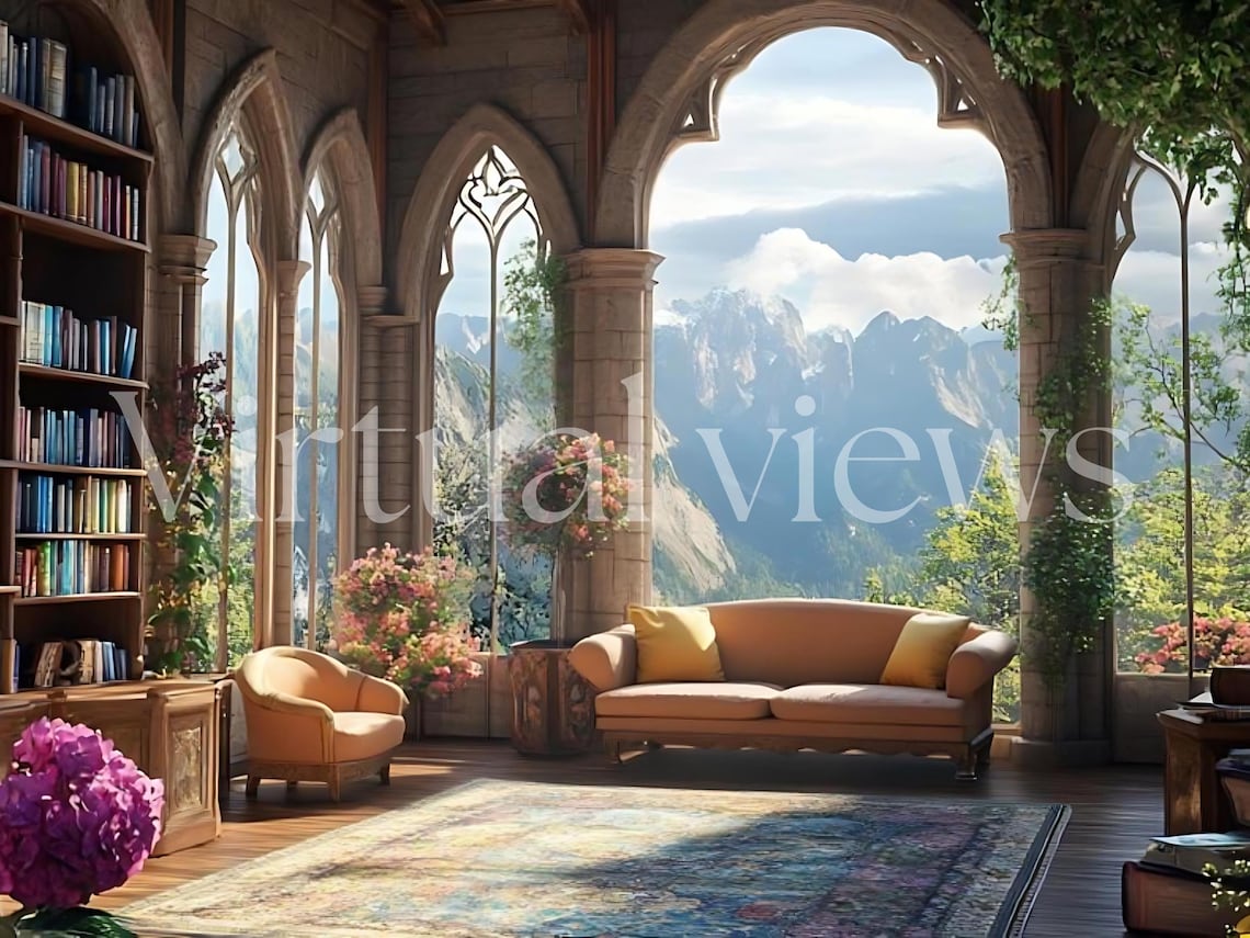 Castle Fantasy Zoom Background: Medieval Virtual Backdrop - Etsy