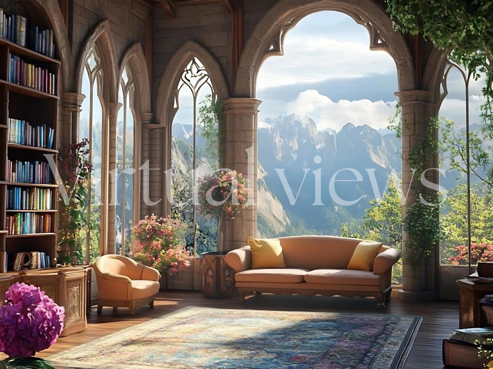 Castle Fantasy Zoom Background: Medieval Virtual Backdrop - Etsy