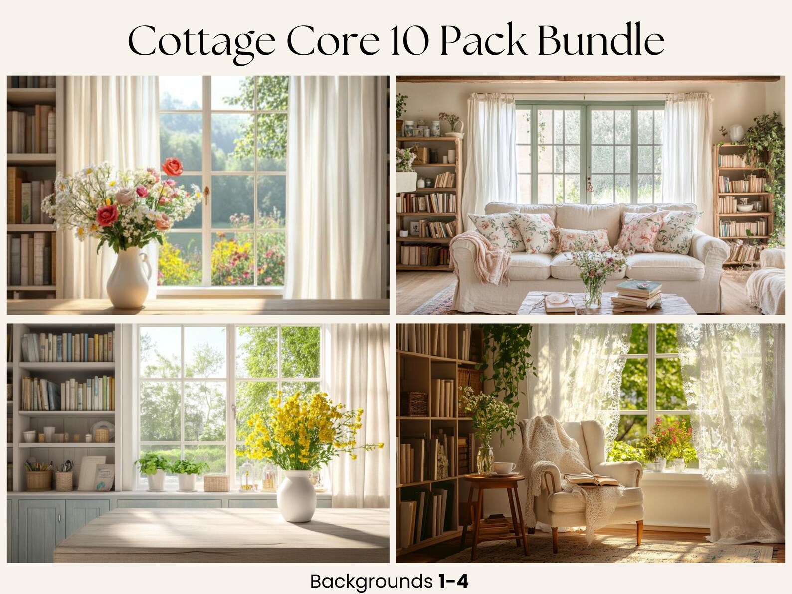Cottagecore Virtual Backgrounds: Cozy Zoom Backgrounds (10 Pack) - Etsy