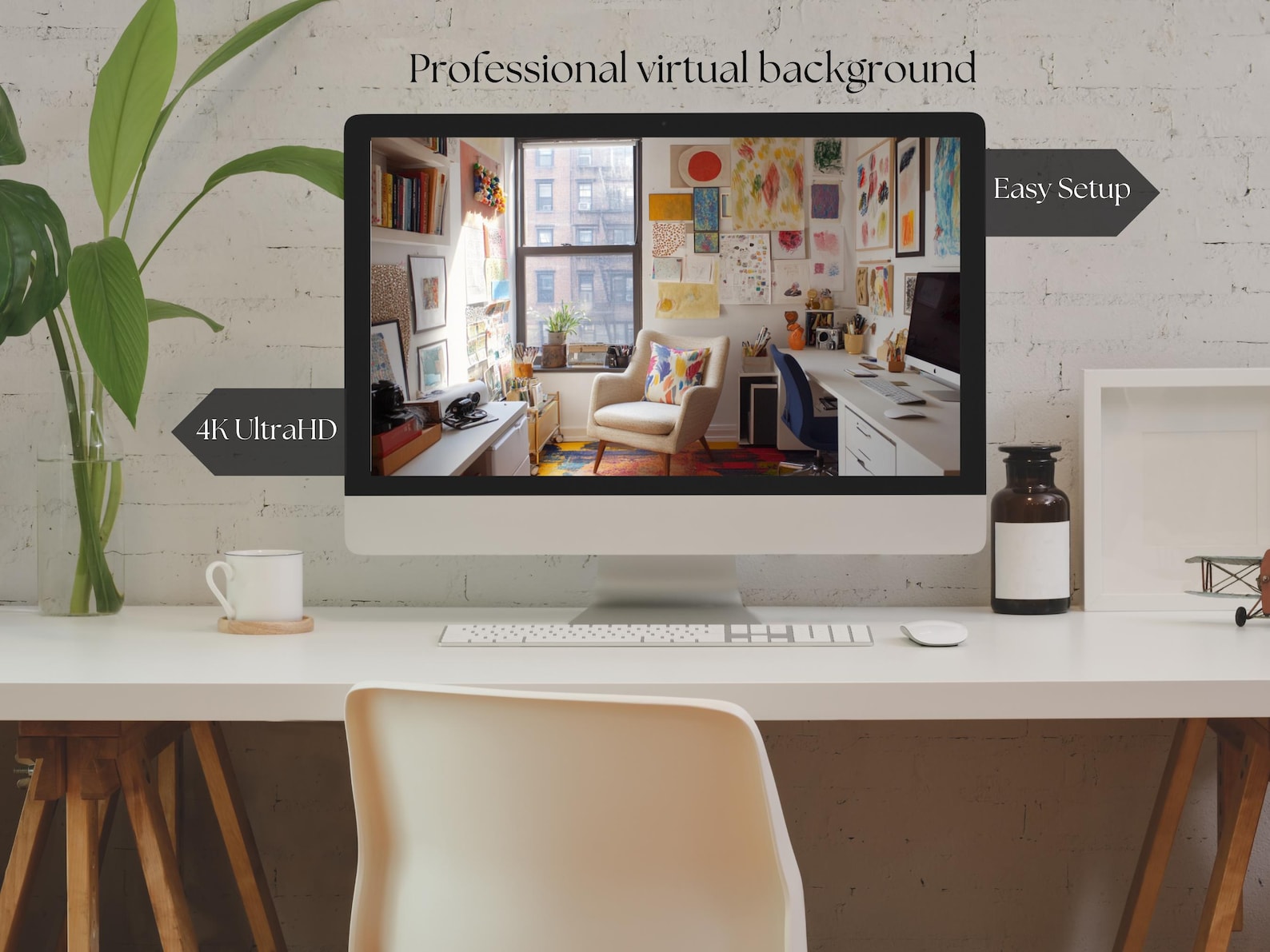 Artistic Zoom Background: Creative Virtual Backdrop (digital Download ...