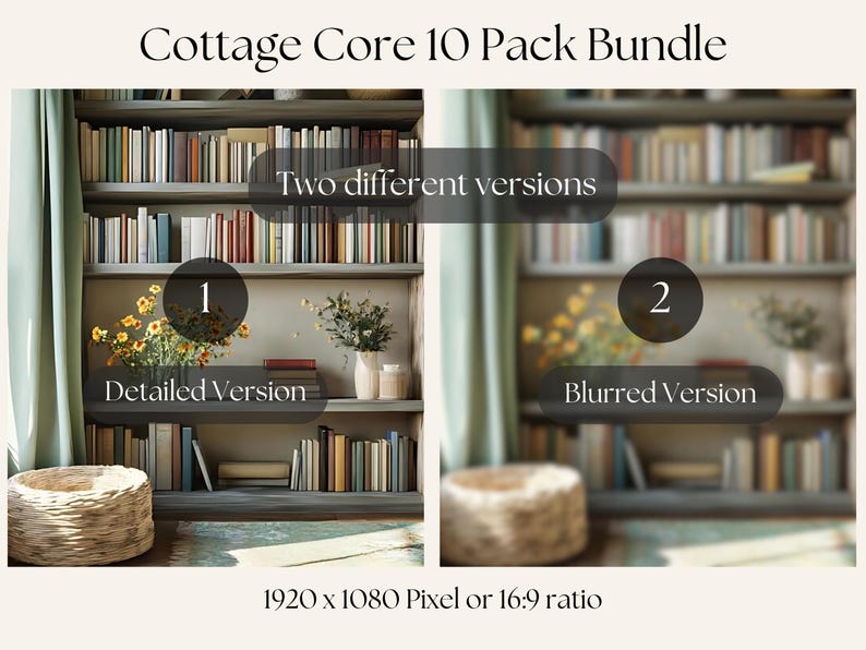 Cottagecore Virtual Backgrounds: Cozy Zoom Backgrounds (10 Pack) - Etsy