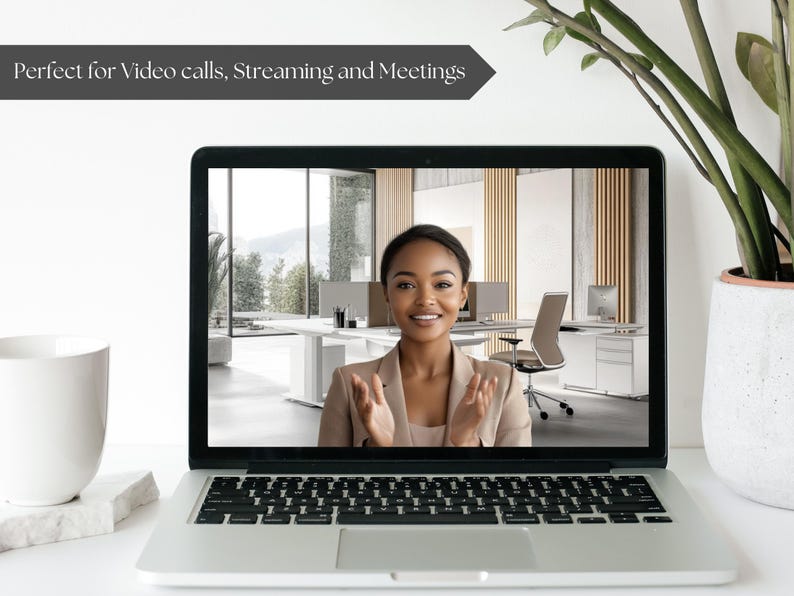 Artful Office Zoom Background: Professional Virtual Backdrop (digital ...