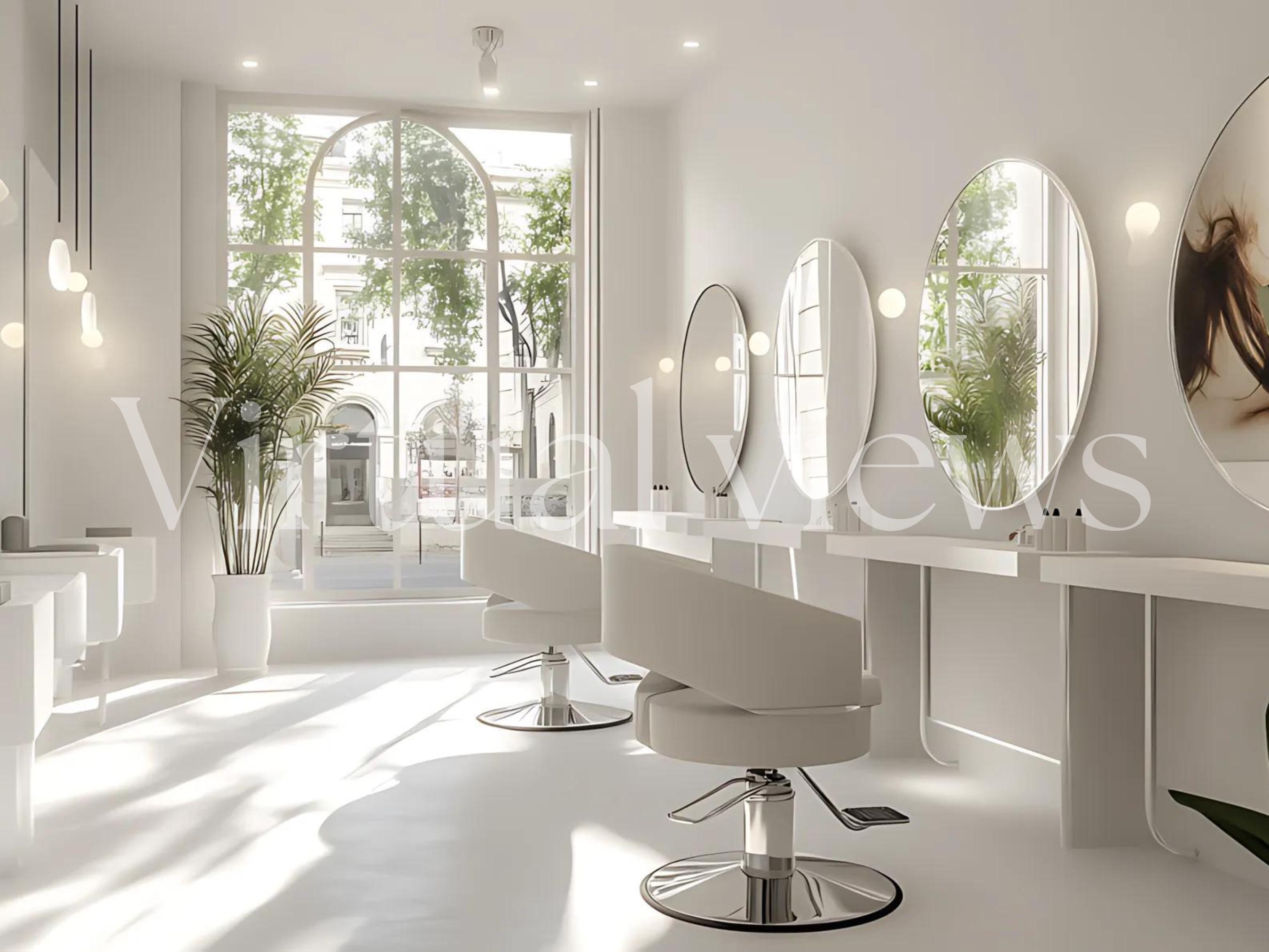 Modern White Salon Background for Zoom, Teams, Skype, and Virtual ...