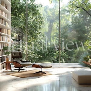 Green Landscape Office Zoom Background: Modern Virtual Backdrop - Etsy