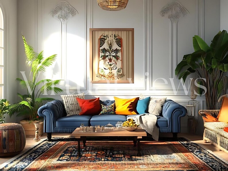 Colourful Living Space Zoom Background – Ideal for Zoom Calls ...