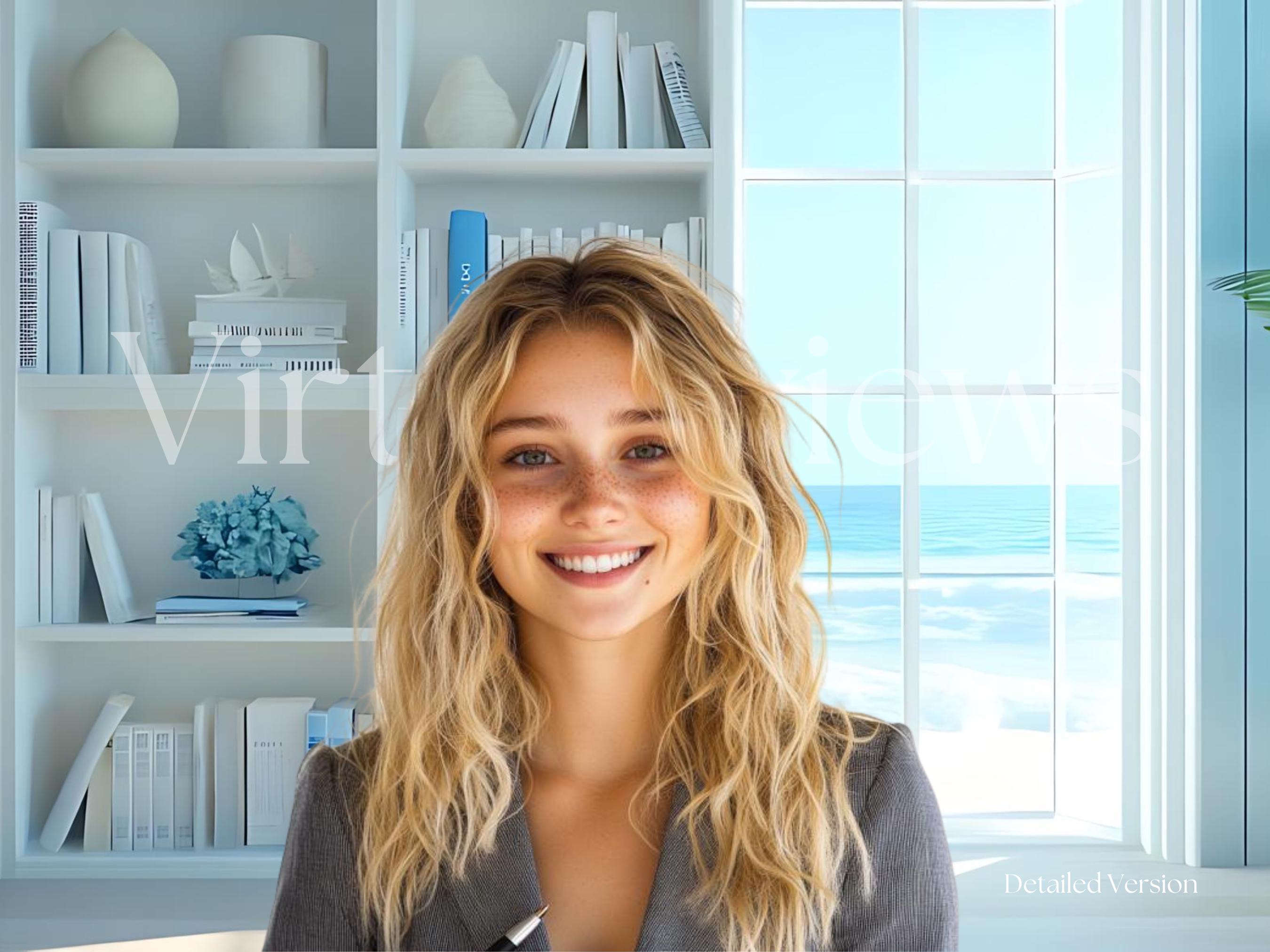 Ocean Zoom Background, Virtual Meeting Backdrop, Bright Coastal View ...