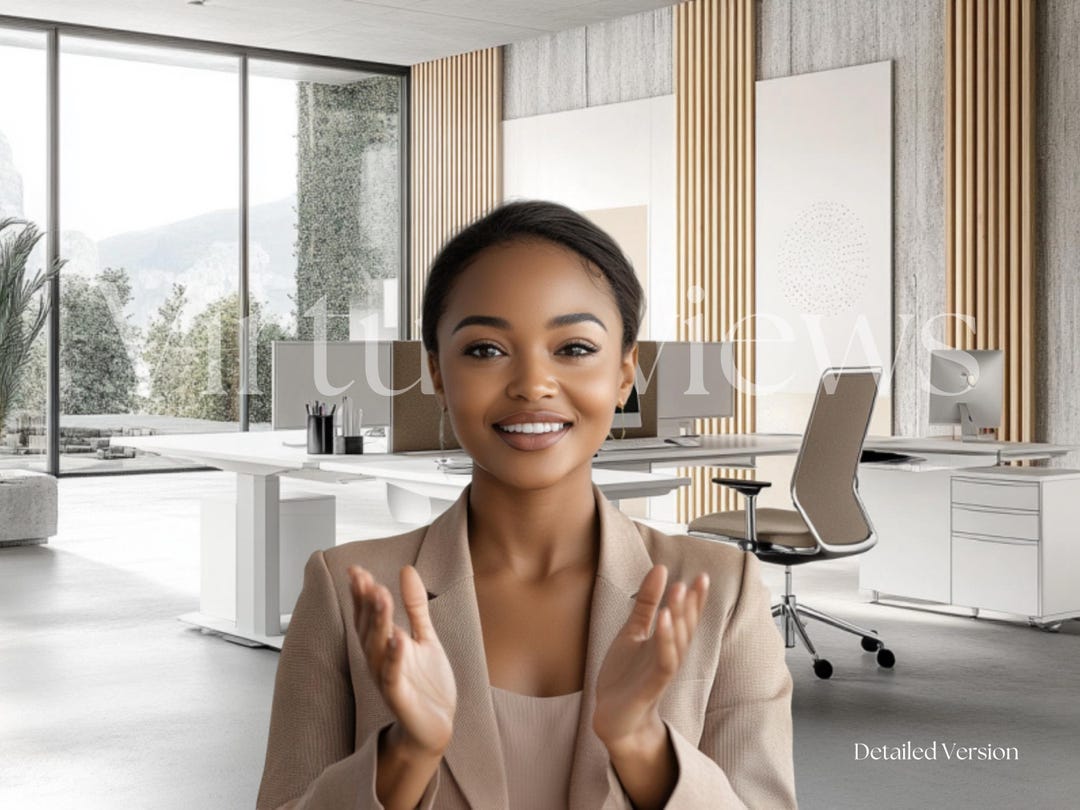 Professional Zoom Interview Background, Artful Virtual Office Backdrop ...