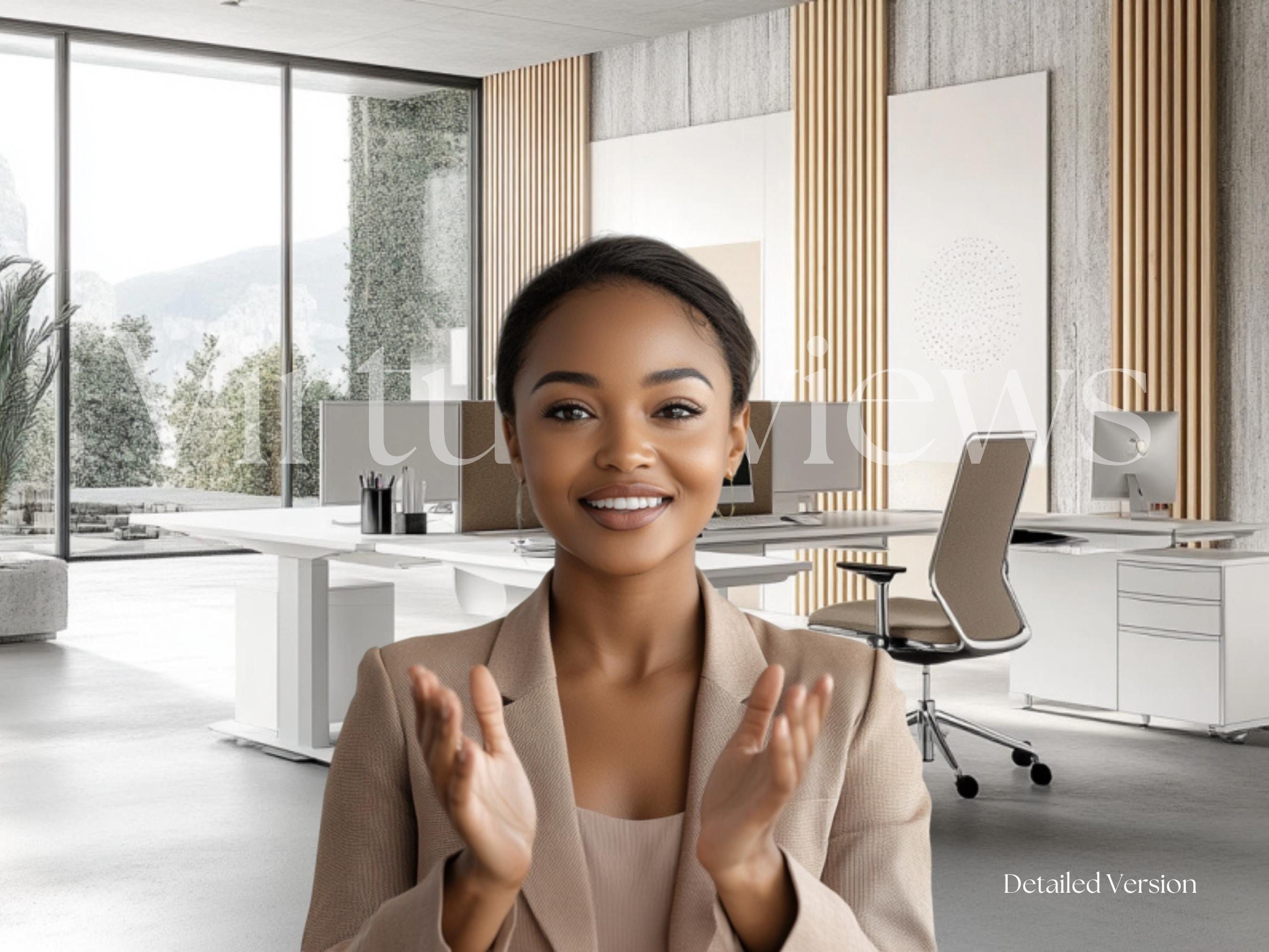 Professional Zoom Interview Background, Artful Virtual Office Backdrop ...