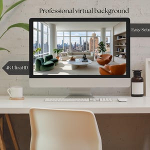 Artful Cityscape Zoom Background | Professional Virtual Office (digital ...