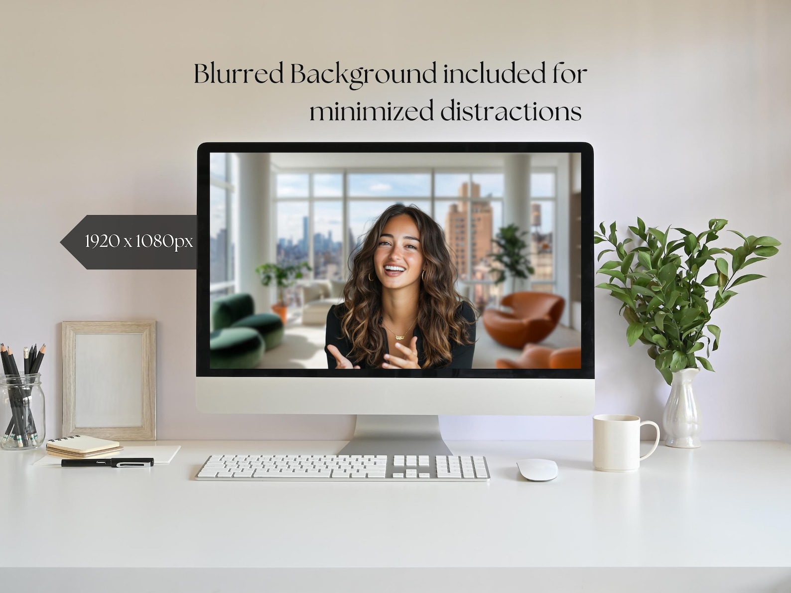 Artful Cityscape Zoom Background | Professional Virtual Office (digital ...
