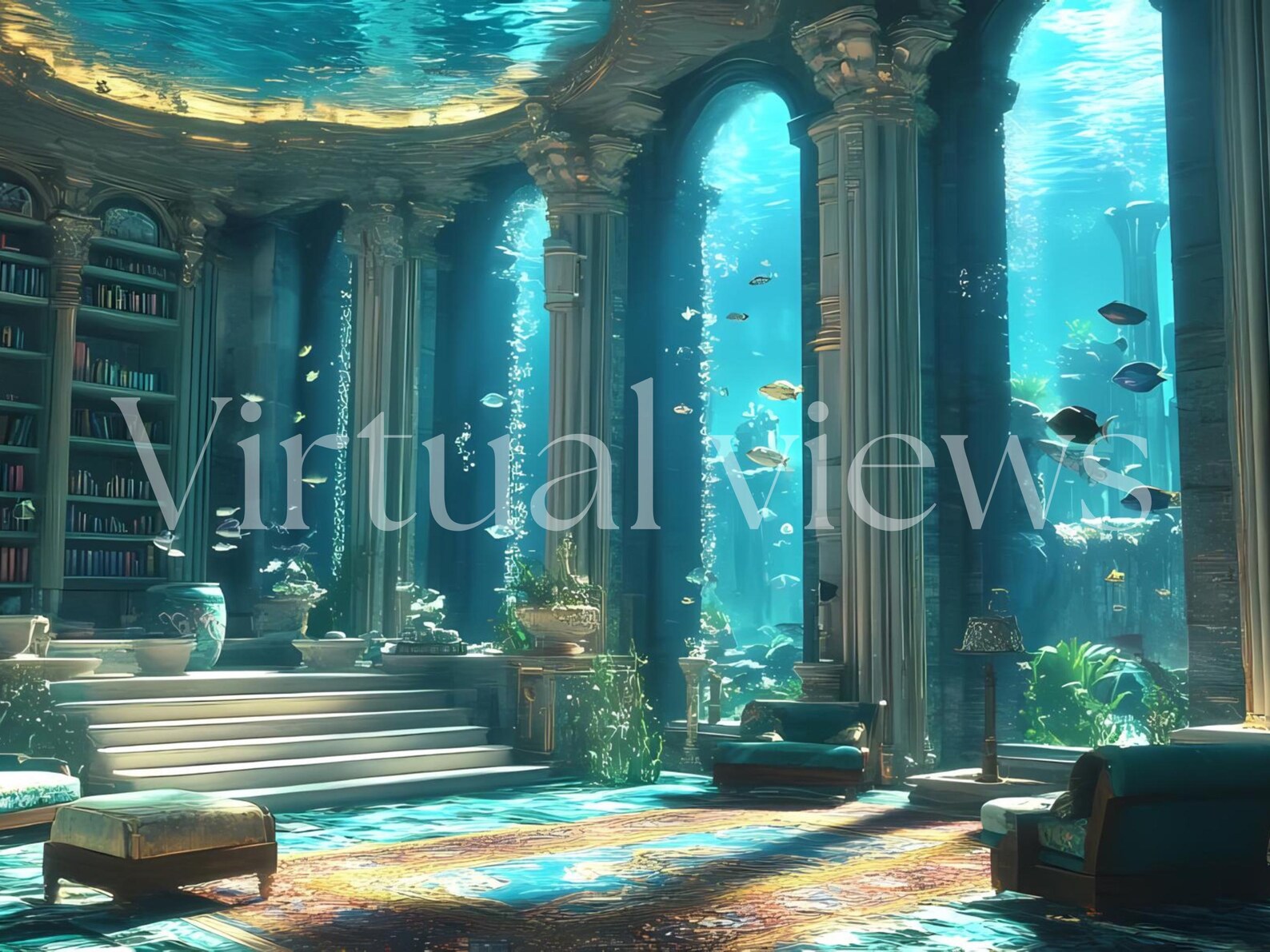 Underwater Palace Zoom Background | Fun & Immersive Virtual Backdrop ...