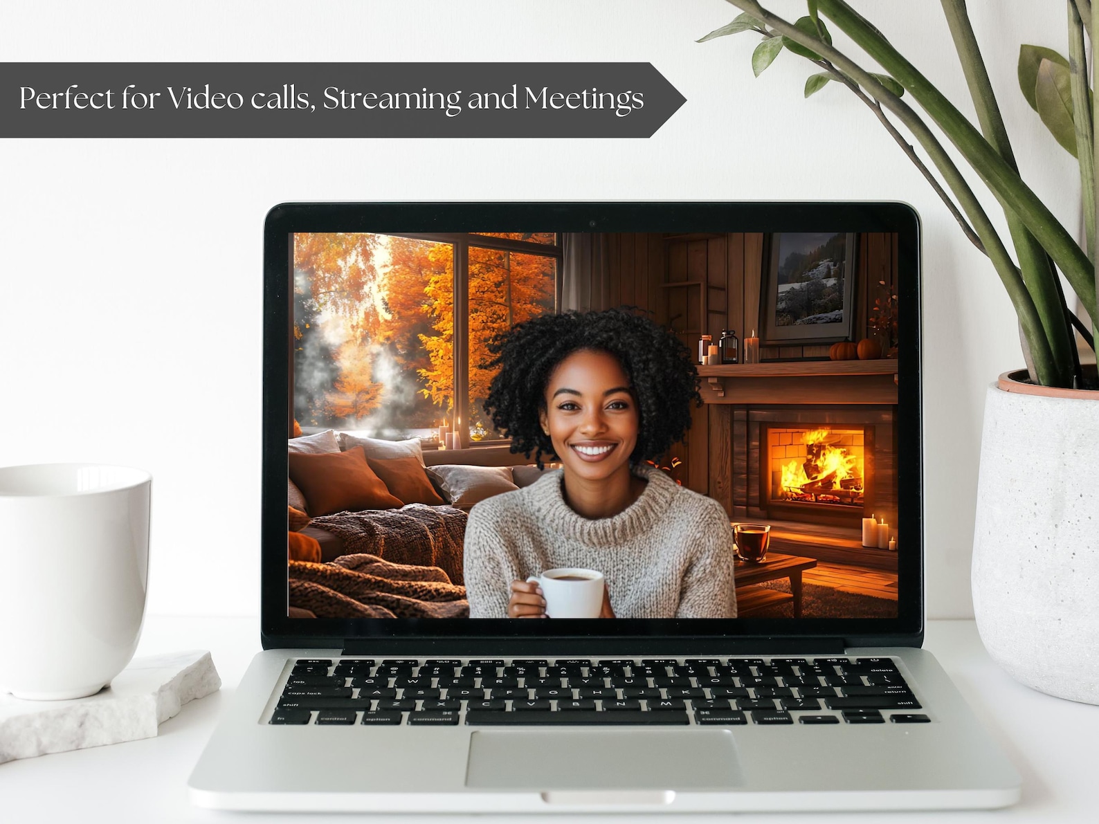 Cozy Fall Zoom Background - Perfect for Virtual Meetings and Video ...