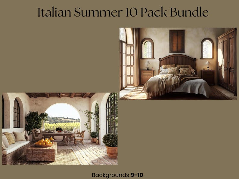 Italian Summer Zoom Backgrounds: Sunny Porches & Pool Views (digital ...