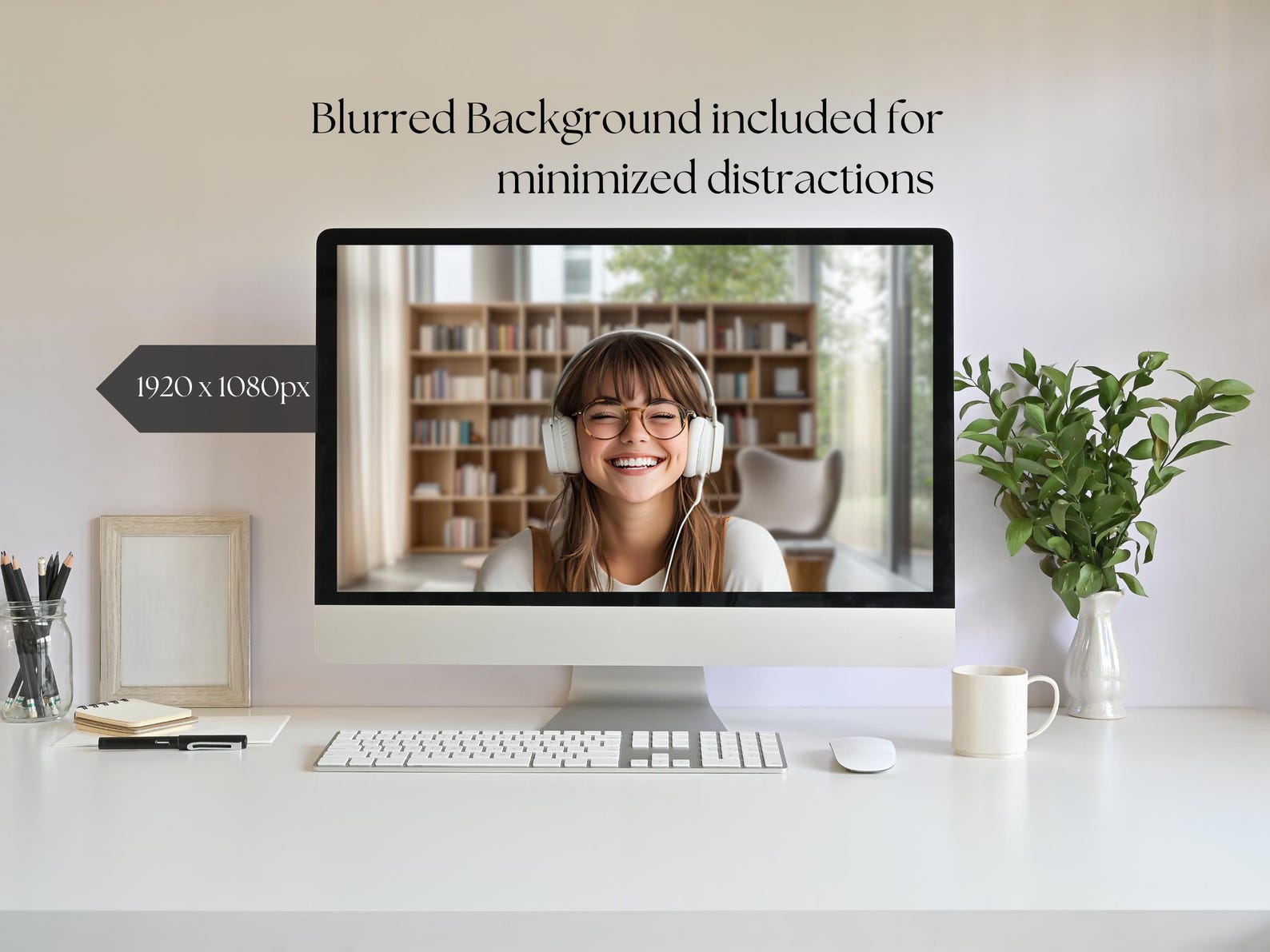 Minimalist Reading Nook Zoom Background: Virtual Office Backdrop ...