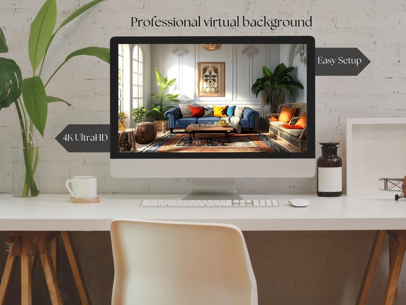 Colourful Living Space Zoom Background – Ideal for Zoom Calls ...