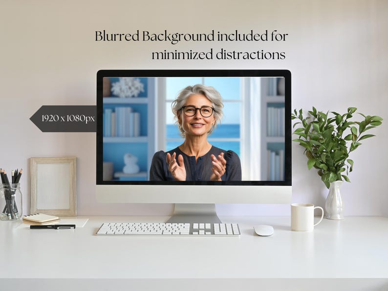 Coastal Bookcase Zoom Background, Teams Background, Green Screen ...