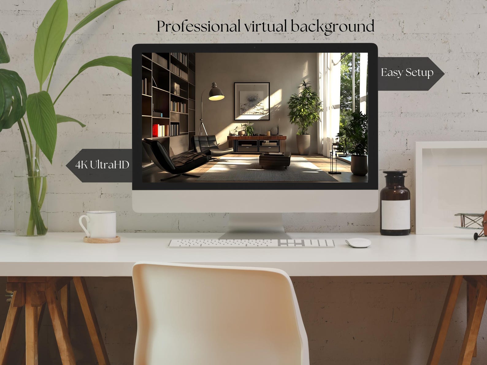 Industrial Loft Zoom Background - Professional Virtual Office for Zoom ...