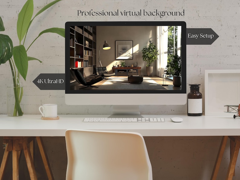 Industrial Loft Zoom Background - Professional Virtual Office for Zoom ...