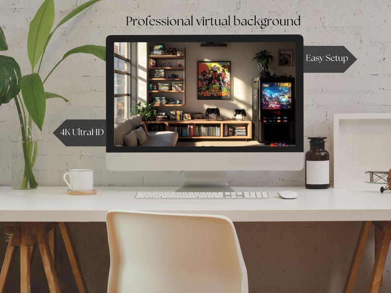 Professional Home Office Zoom Background: Animated Video Backdrop ...