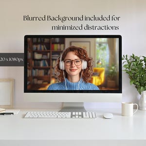 Cozy Living Room Virtual Background: Stylish Home Office - Etsy
