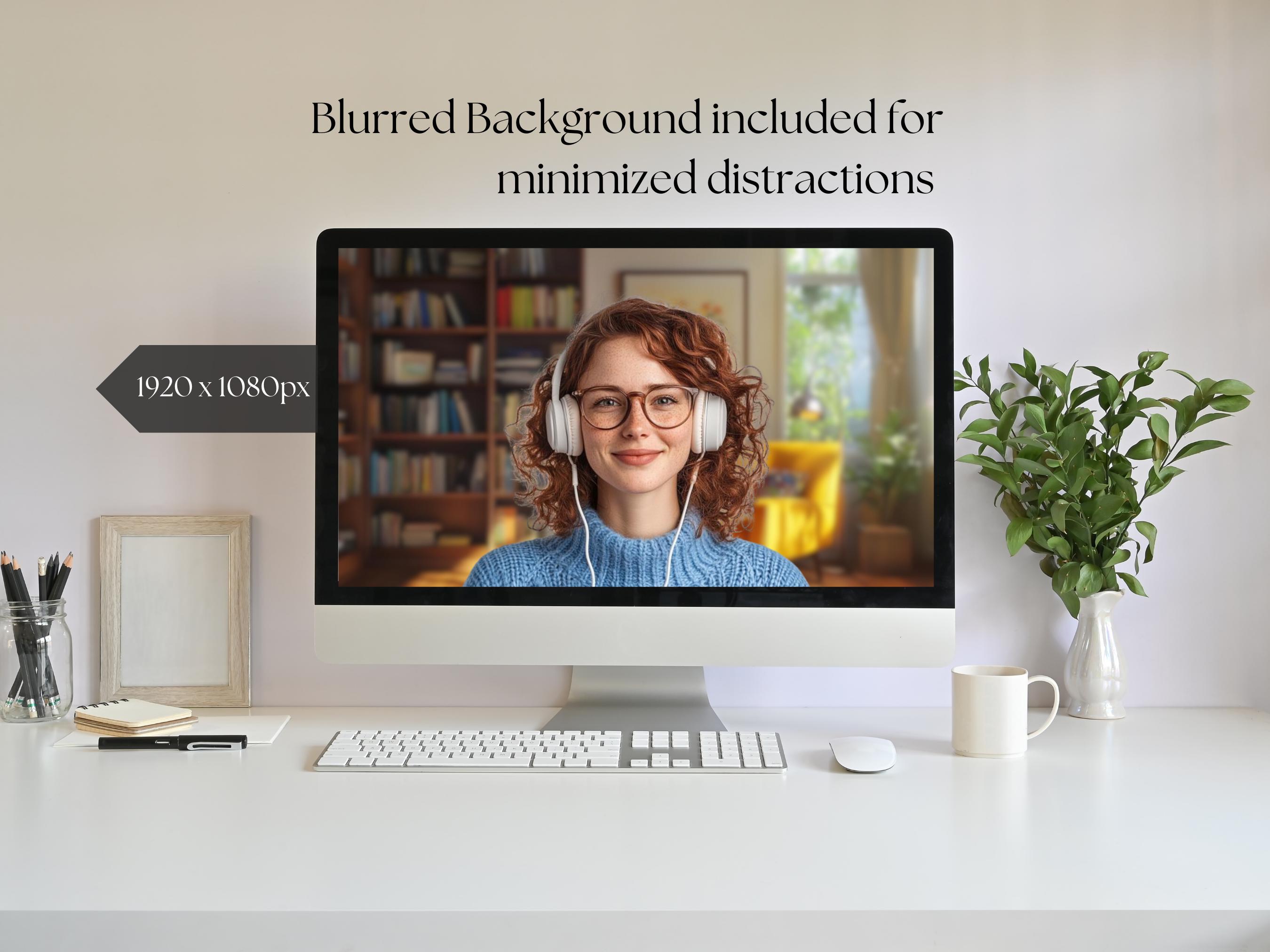 Cozy Living Room Virtual Background: Stylish Home Office - Etsy