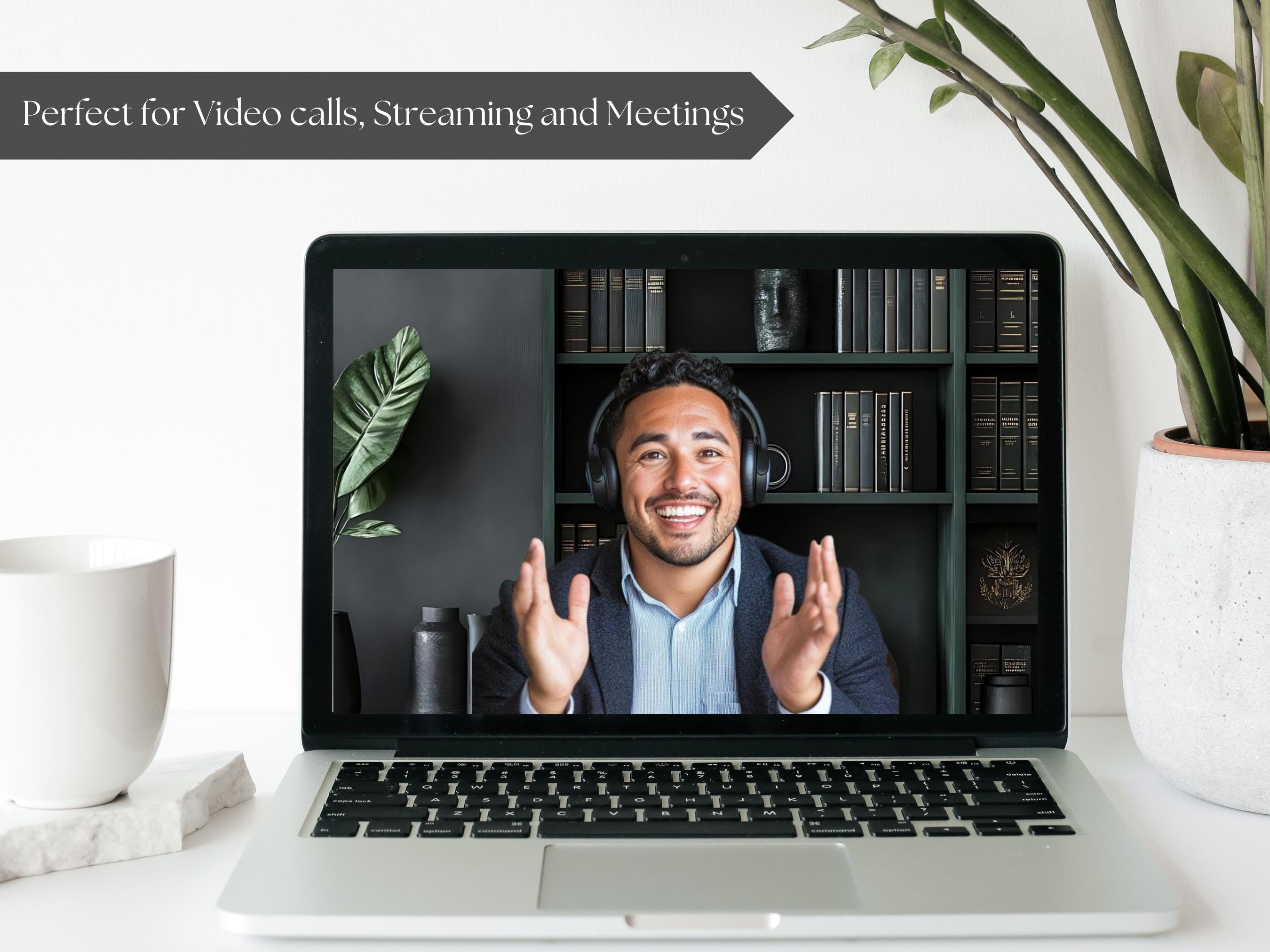 Green Bookcase Zoom Background: Professional Virtual Office Backdrop - Etsy