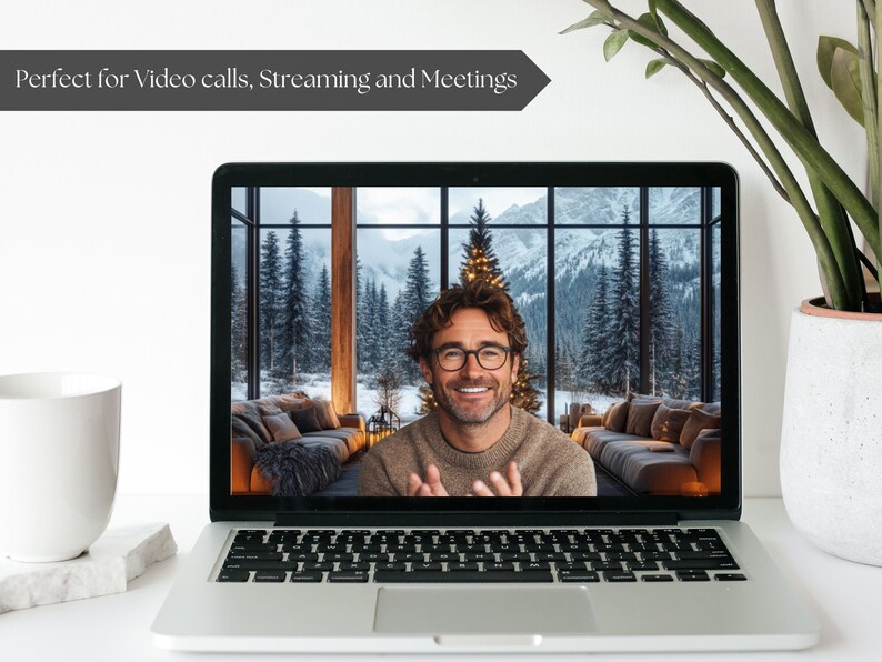 Modern Christmas Zoom Background - Festive Virtual Backdrop for Zoom ...