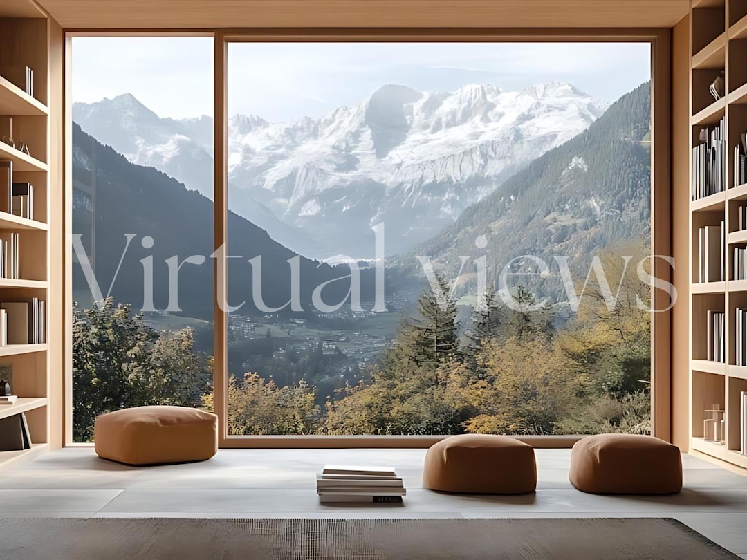 Mountain View Office Zoom Background: Serene Virtual Backdrop - Etsy