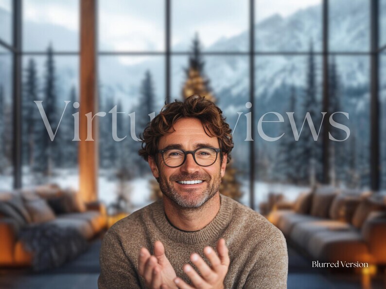 Modern Christmas Virtual Background: Cozy Holiday Zoom, Teams, Skype ...